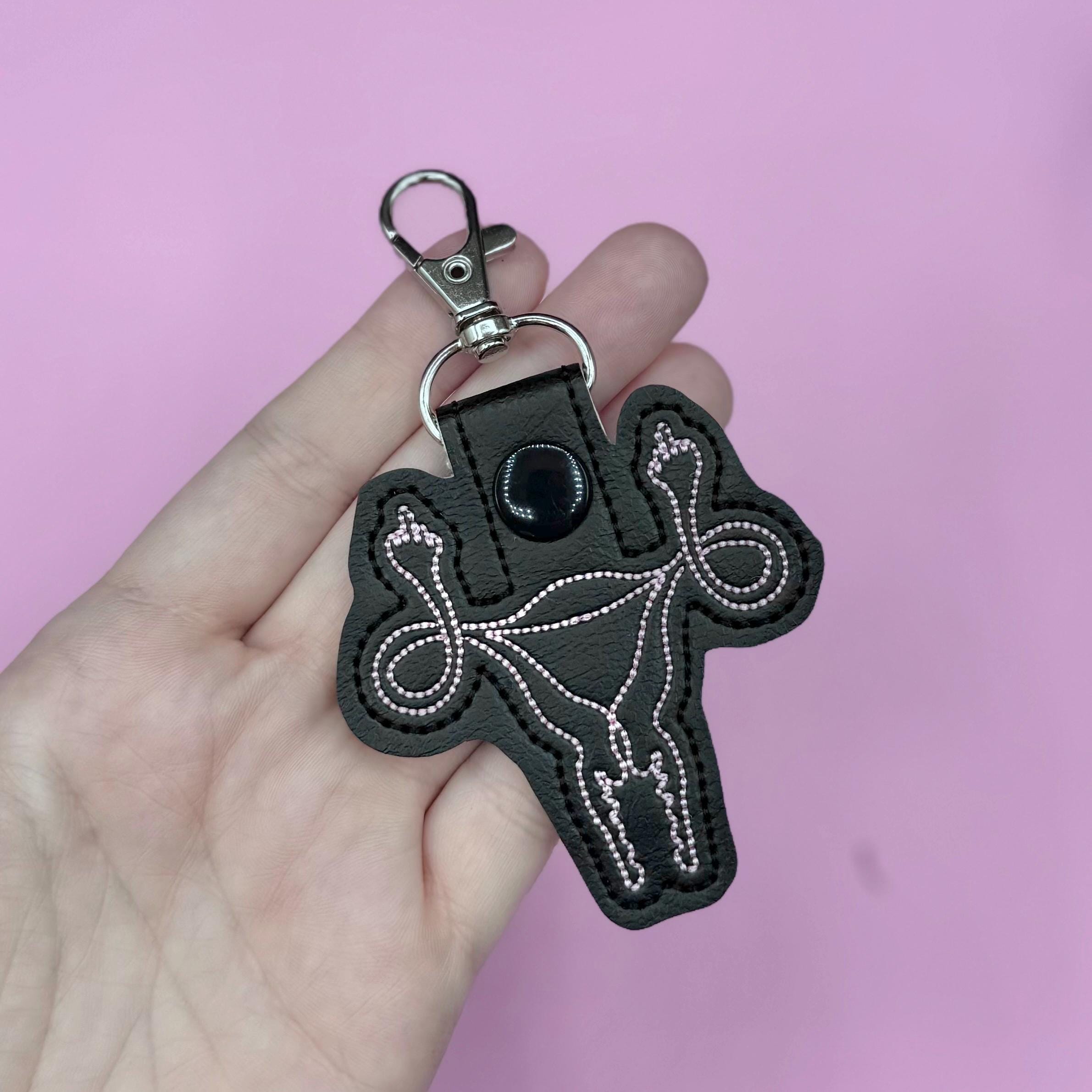 Middle Finger Uterus Keychain - Unique Gift Idea – Charming Little Stitches